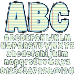 BUNDLE Back to School Alphabet PNG, School Letters, PNG Letters, School ...