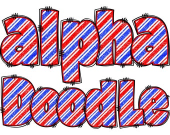 Patriotic Glitter Alphabet PNG July 4th Independence Day - Etsy