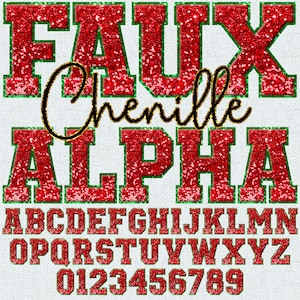 Christmas Faux Chenille Letters PNG, Christmas Glitter, Faux Chenille ...