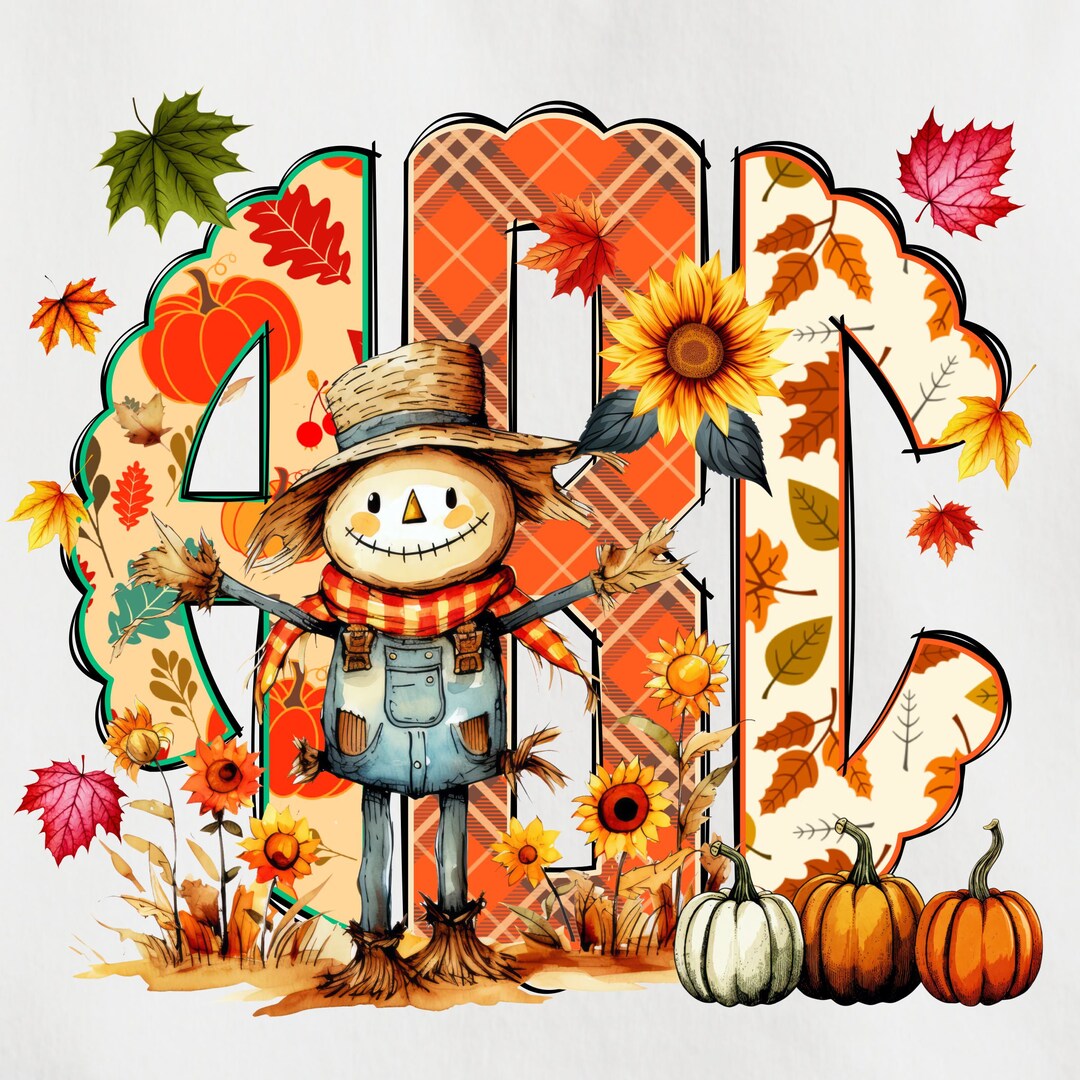 Thanksgiving Monogram PNG Bundle, Fall Monogram PNG, 3 Sets, Autumn ...