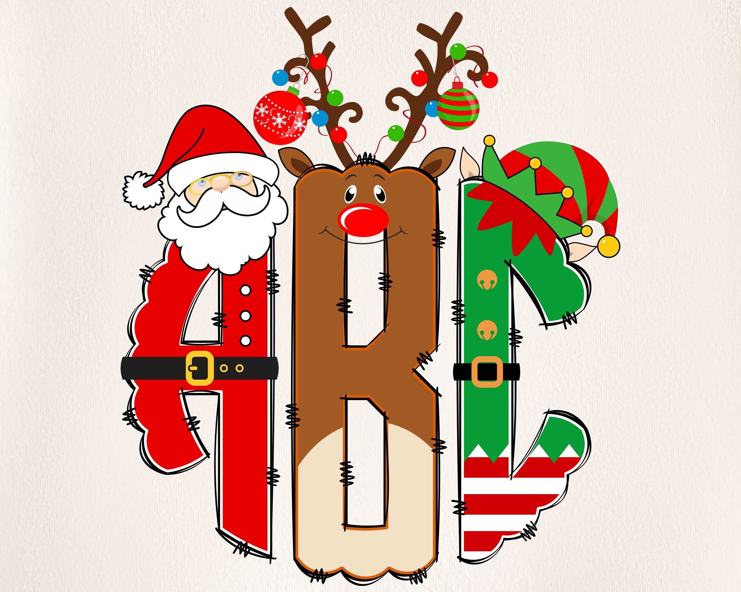 Christmas Monogram PNG, Christmas PNG, Christmas Monogram, Alpha Doodle ...