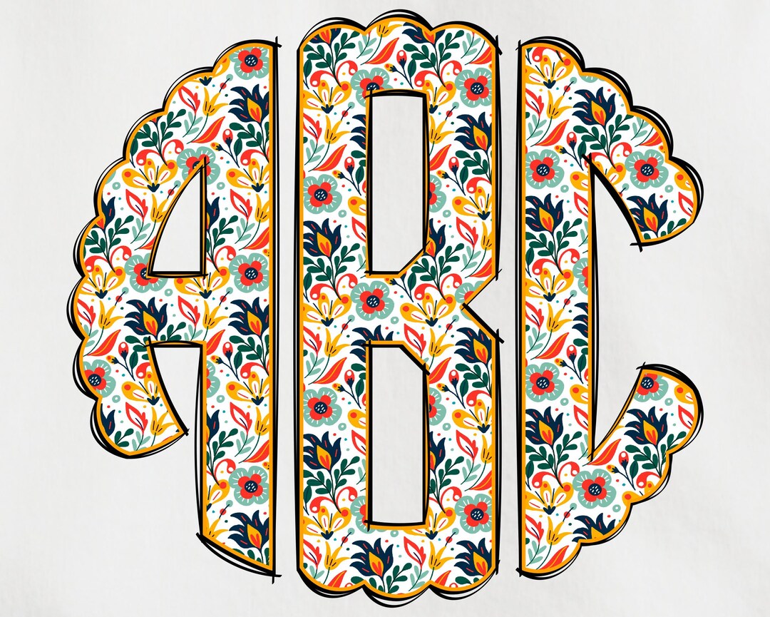 Spring Monogram PNG, Flower Monogram, Spring Floral Monogram, Alpha ...