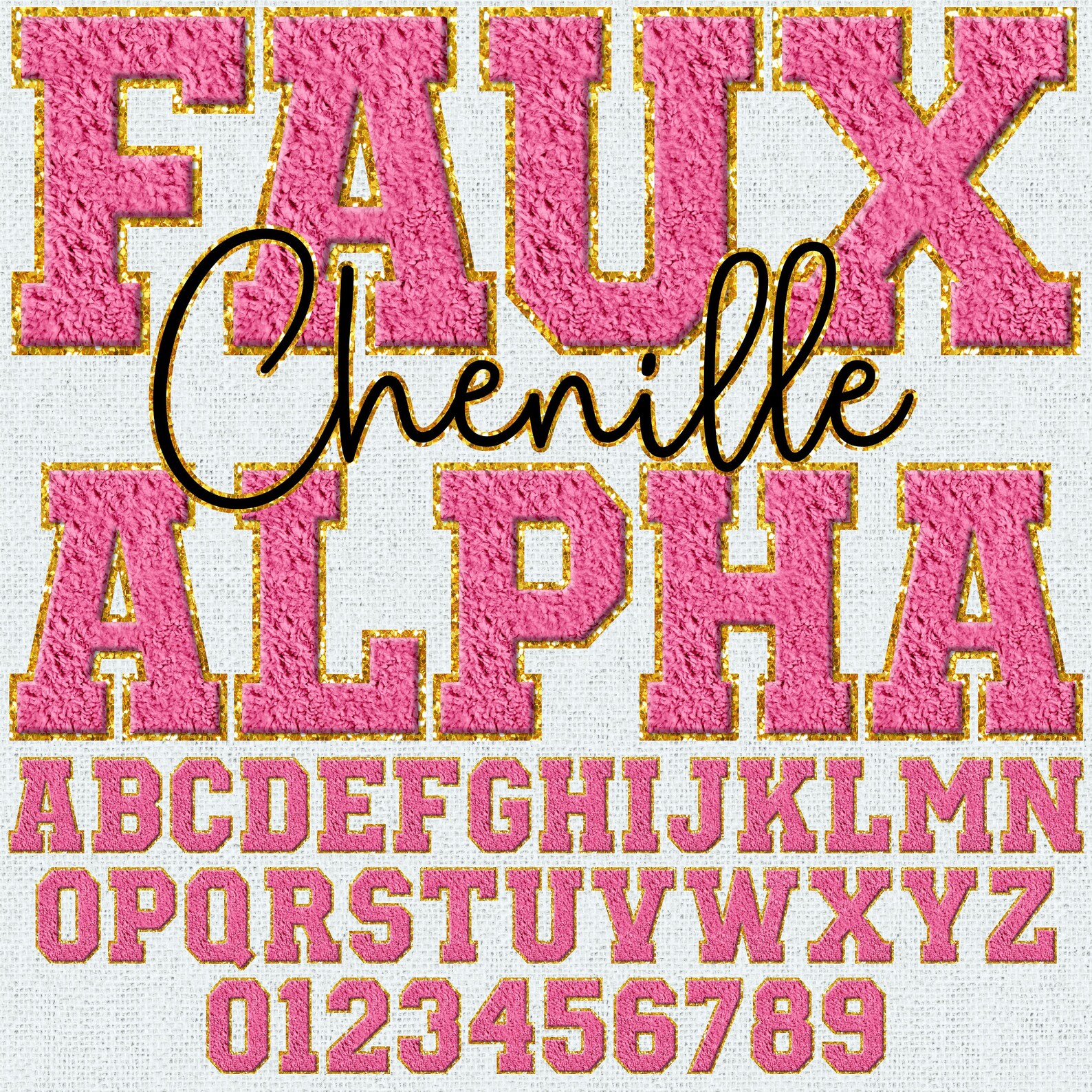 Faux Chenille Alphabet Bundle PNG, Varsity Letters Patches, Pastel ...