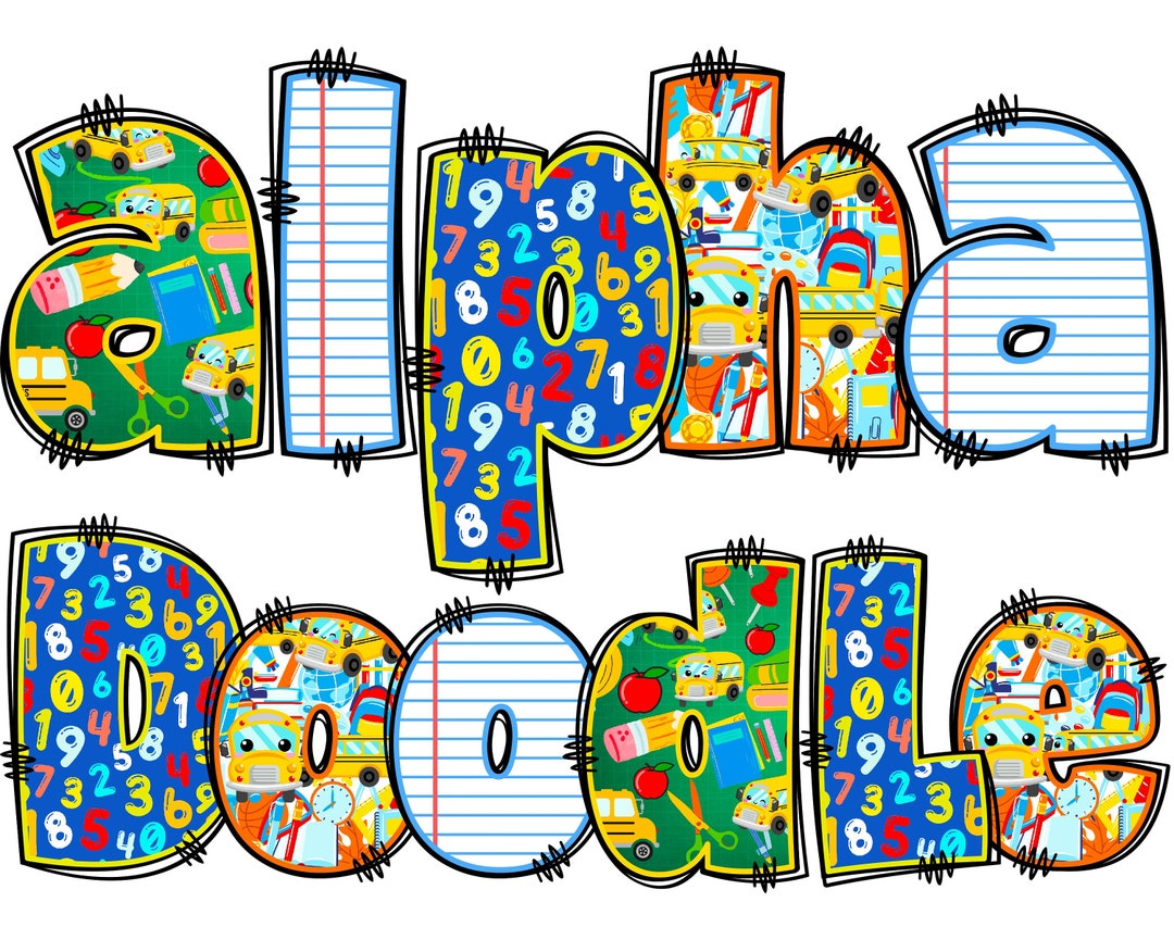 BUNDLE Back to School Alphabet PNG, School Letters, PNG Letters, School ...