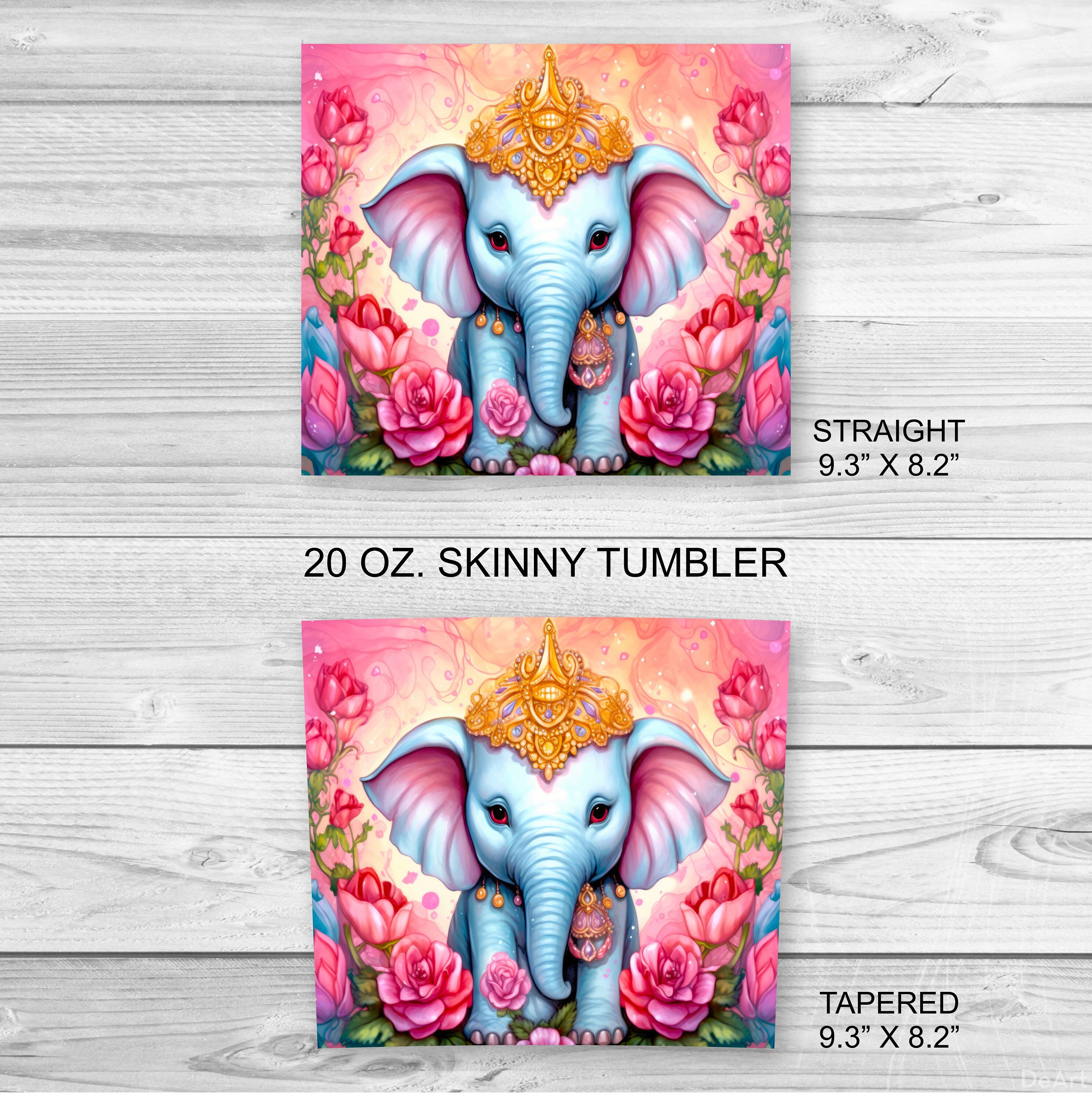 Princess Baby Elephant Tumbler Design, Elephant, 20oz Skinny Tumbler ...