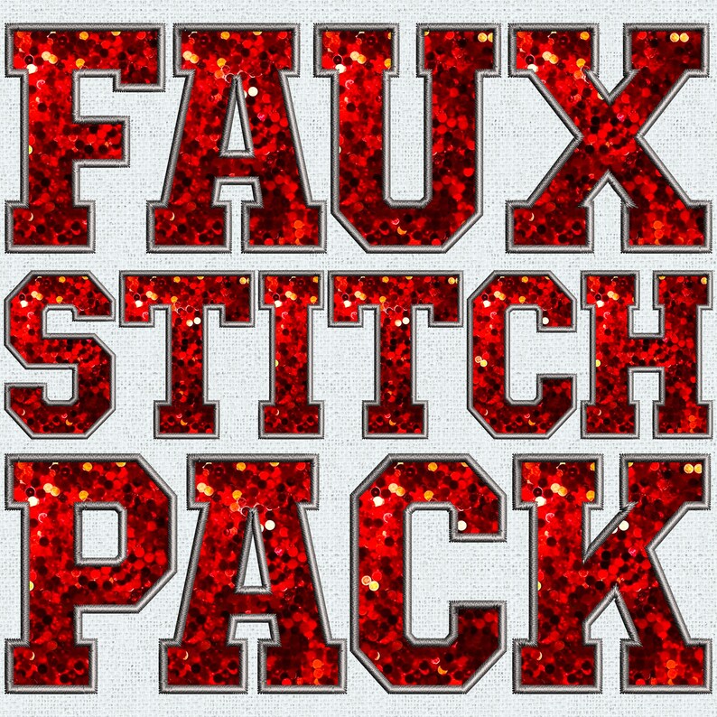 Faux Embroidery Sequin Alphabet Bundle PNG, Sequins Alphabet, Faux ...