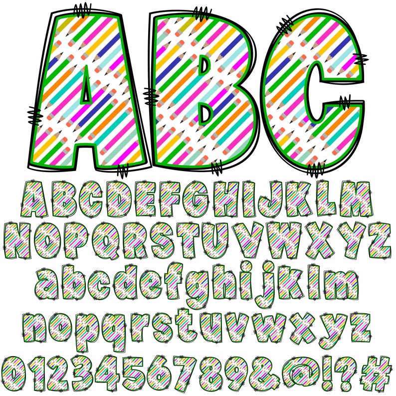 BUNDLE Back to School Alphabet PNG School Letters PNG - Etsy