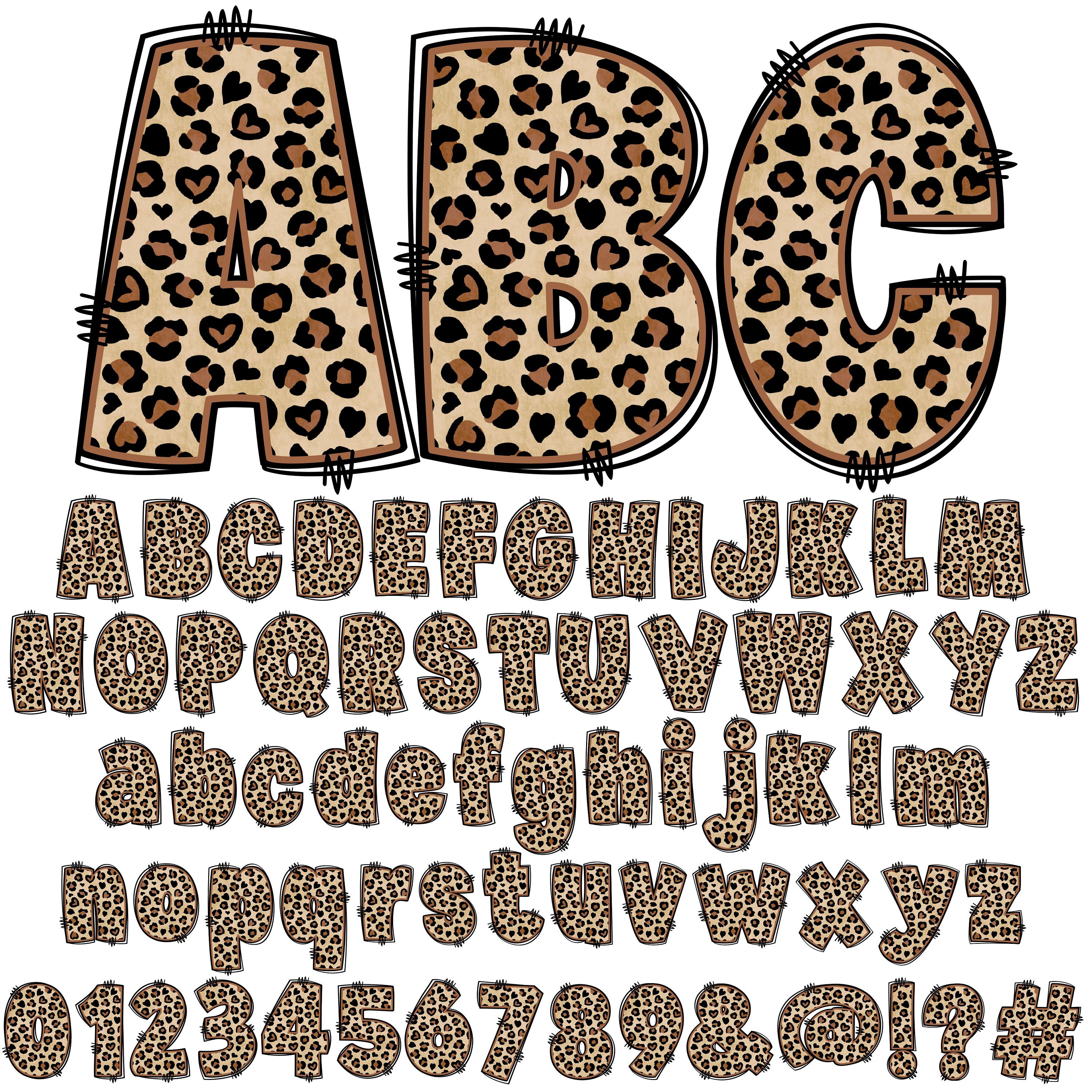 Animal Print Alphabet PNG, Cheetah Print, Leopard Print, Alpha Doodle ...