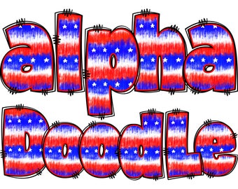 BUNDLE Patriotic Alphabet PNG 4th of July Independence Day - Etsy