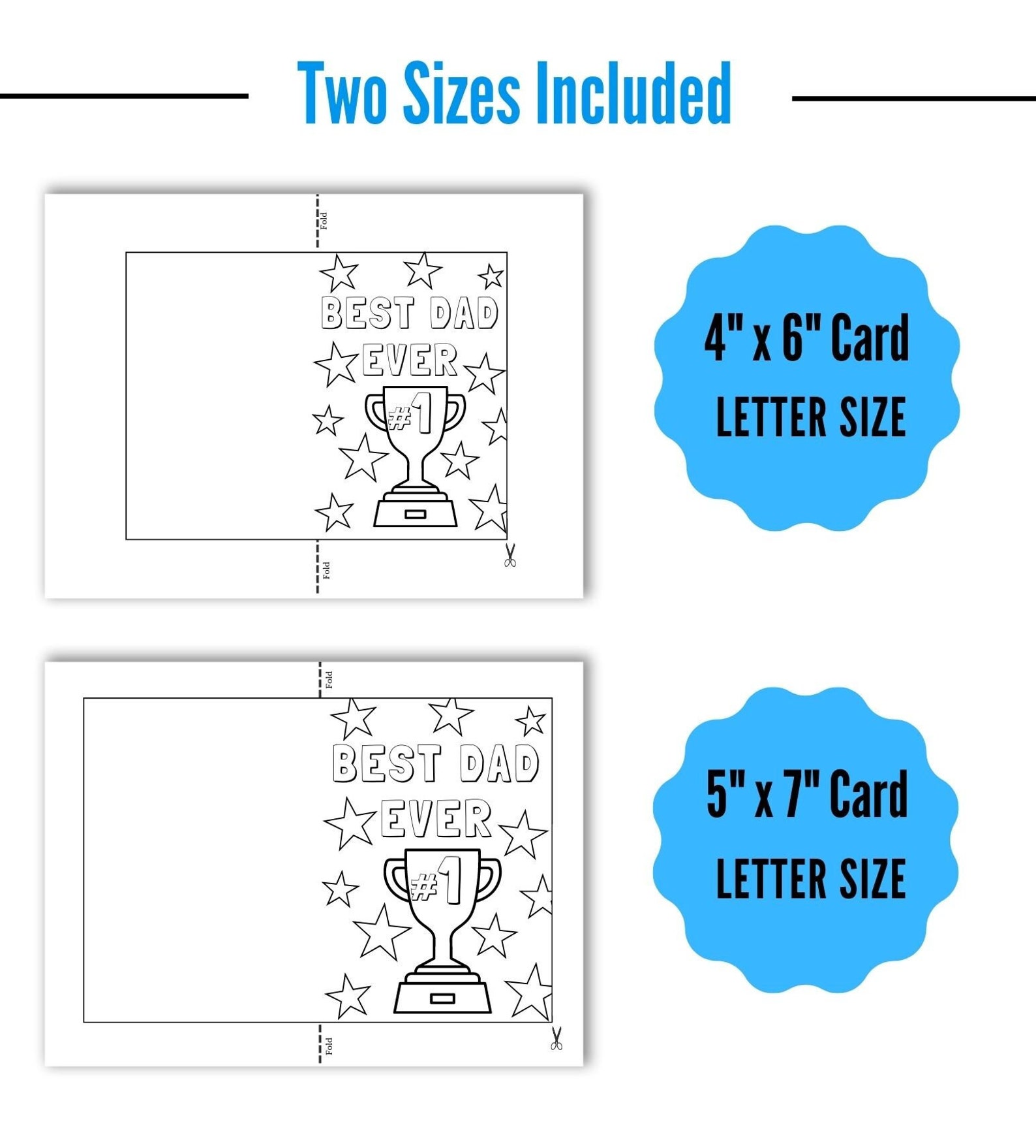 Printable Best Dad Ever Coloring Card | Instant Printable Card ...