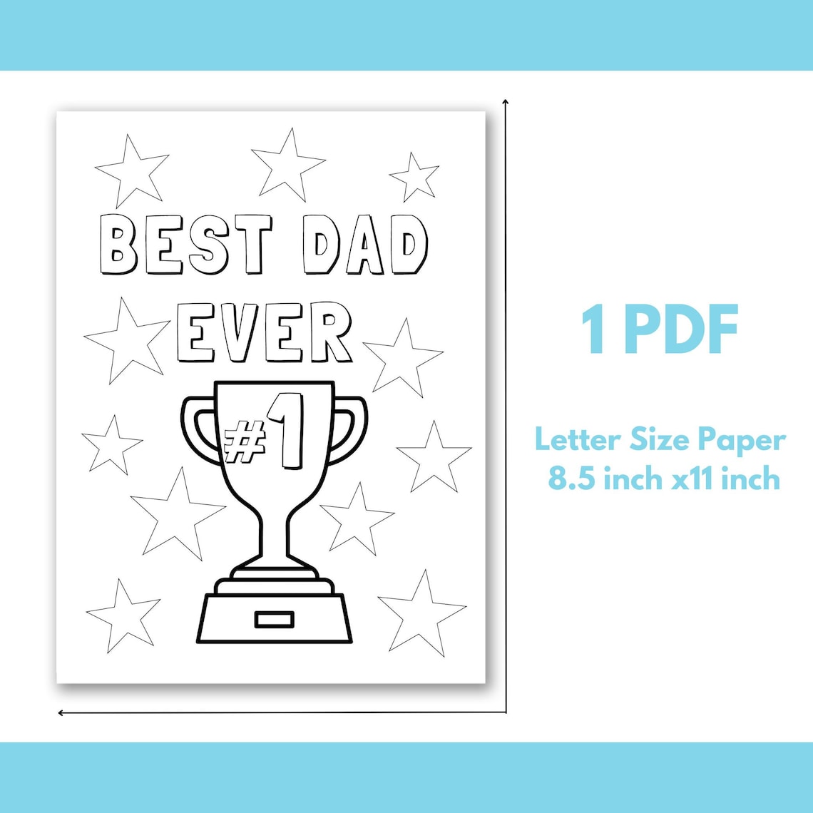 Printable Best Dad Ever Coloring Page | Instant Printable Page ...