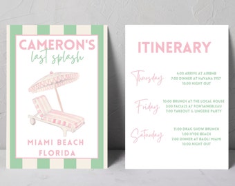 Miami Bachelorette Invitation Template Miami Bachelorette - Etsy
