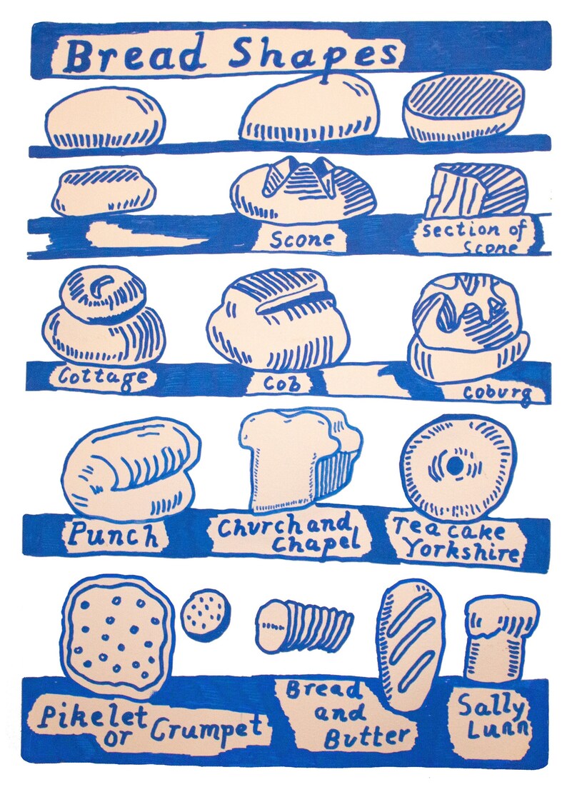 Bread Shapes A3 Print - Etsy