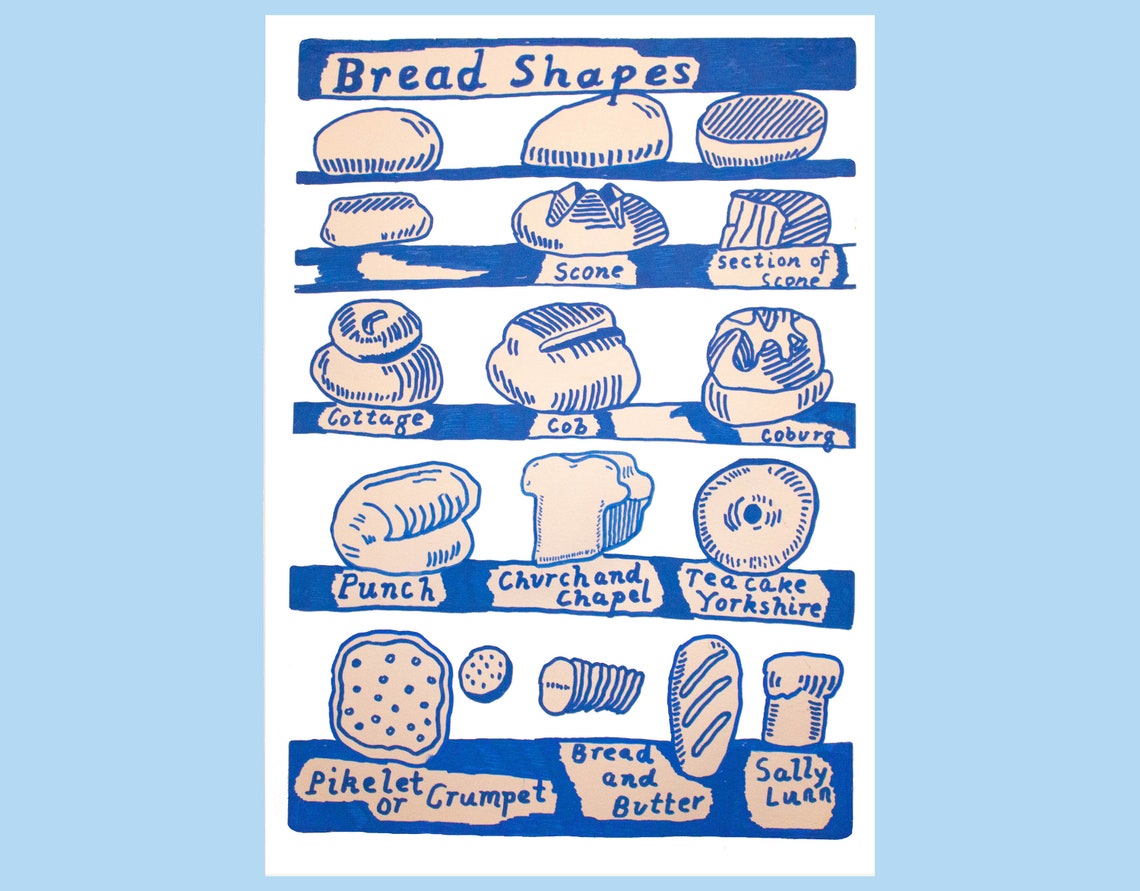 Bread Shapes A3 Print - Etsy