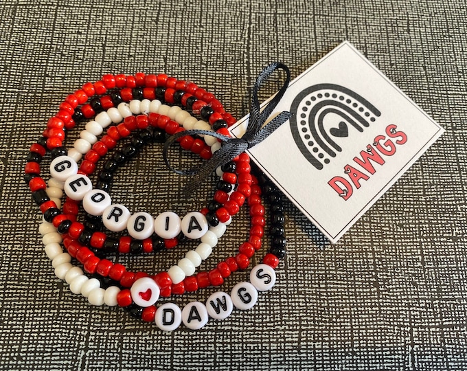 UGA Bracelets Georgia Bracelets Georgia Dawgs Bracelets College Team ...