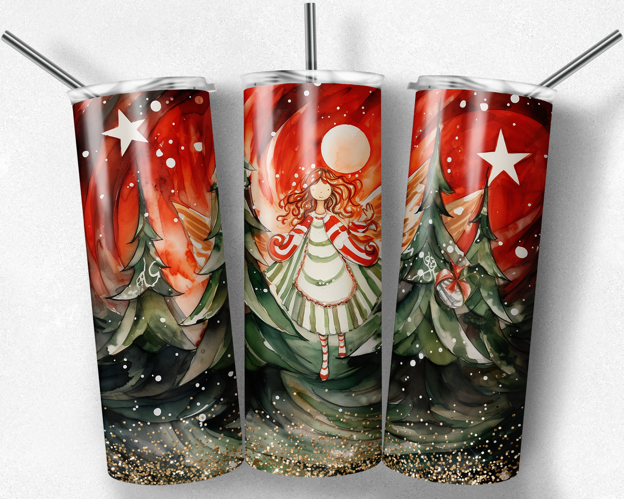 Angel Tumbler Wrap, Christmas Angel Wrap, 20 Oz Skinny Tumbler Wrap ...
