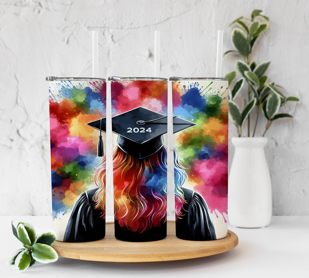 2024 Female Graduation Wrap, Seamless Wrap, 20 Oz Skinny Tumbler Wrap ...
