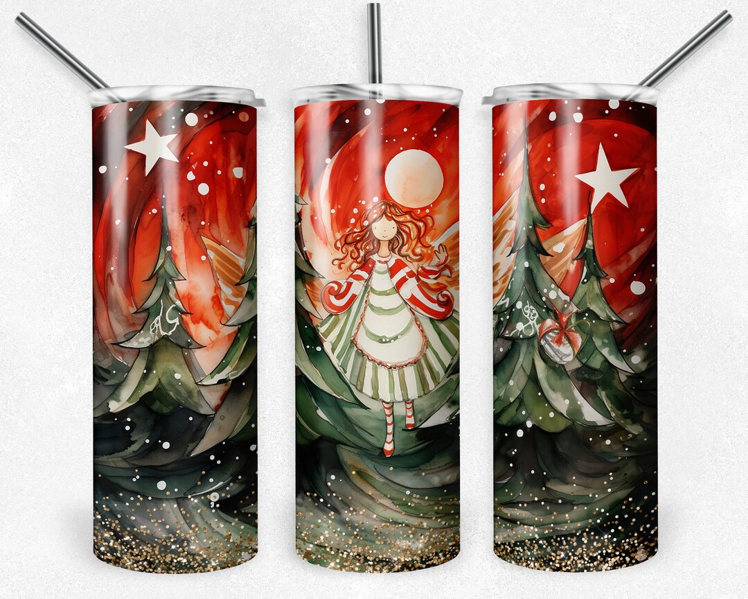 Angel Tumbler Wrap, Christmas Angel Wrap, 20 Oz Skinny Tumbler Wrap ...