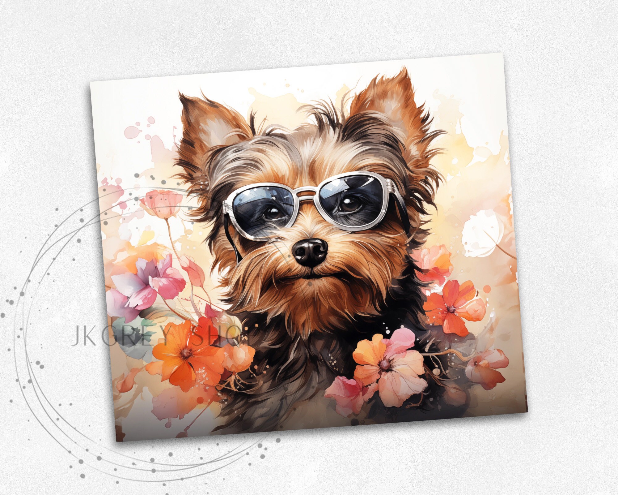 Yorkshire Terrier Wrap, Yorkie Wrap, 20 Oz Skinny Tumbler Wrap ...