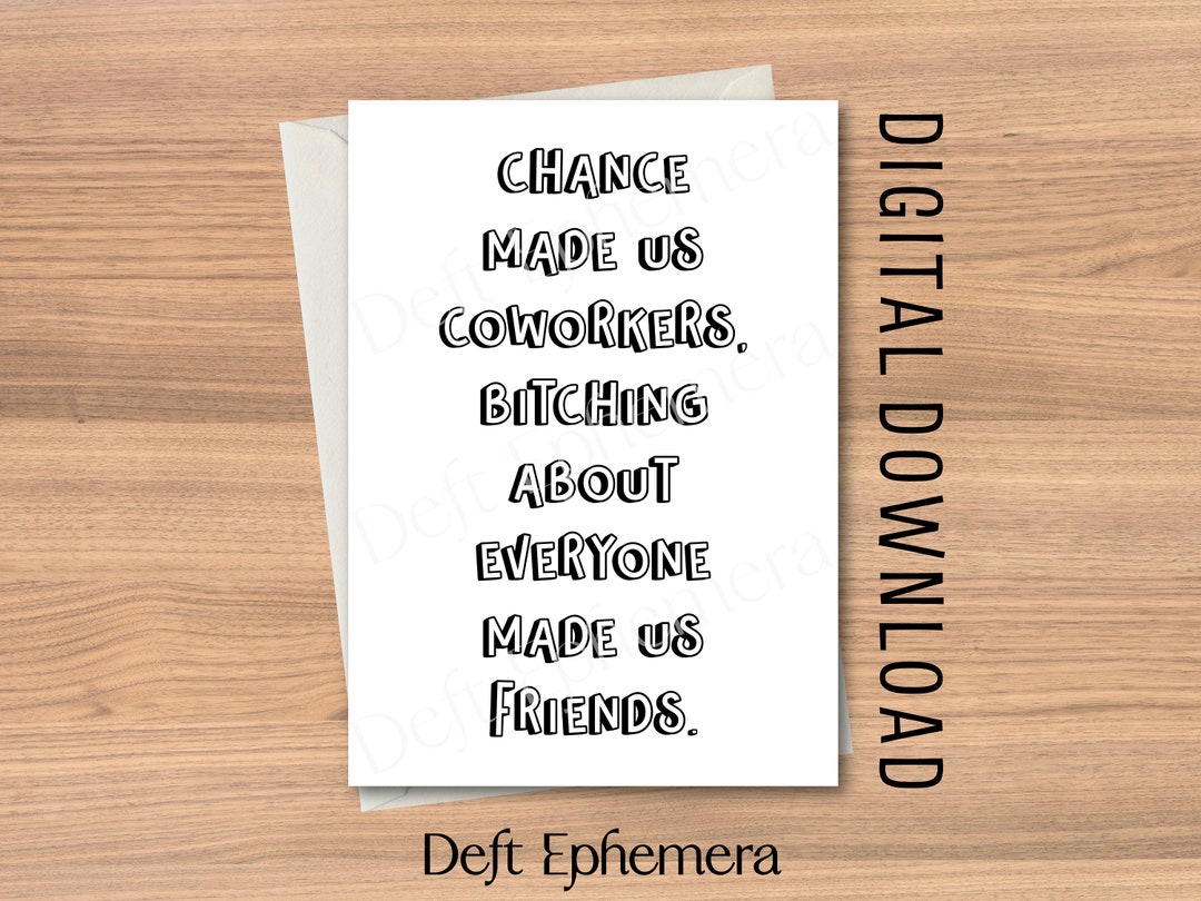 Coworker Friends Funny Printable Card Work Bestie Work BFF - Etsy