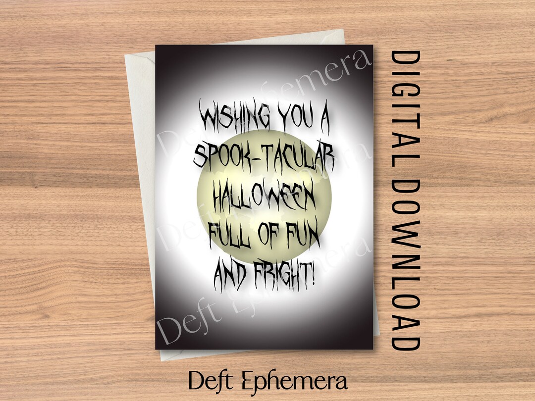 Spooktacular Halloween Printable Card Halloween Card Funny - Etsy