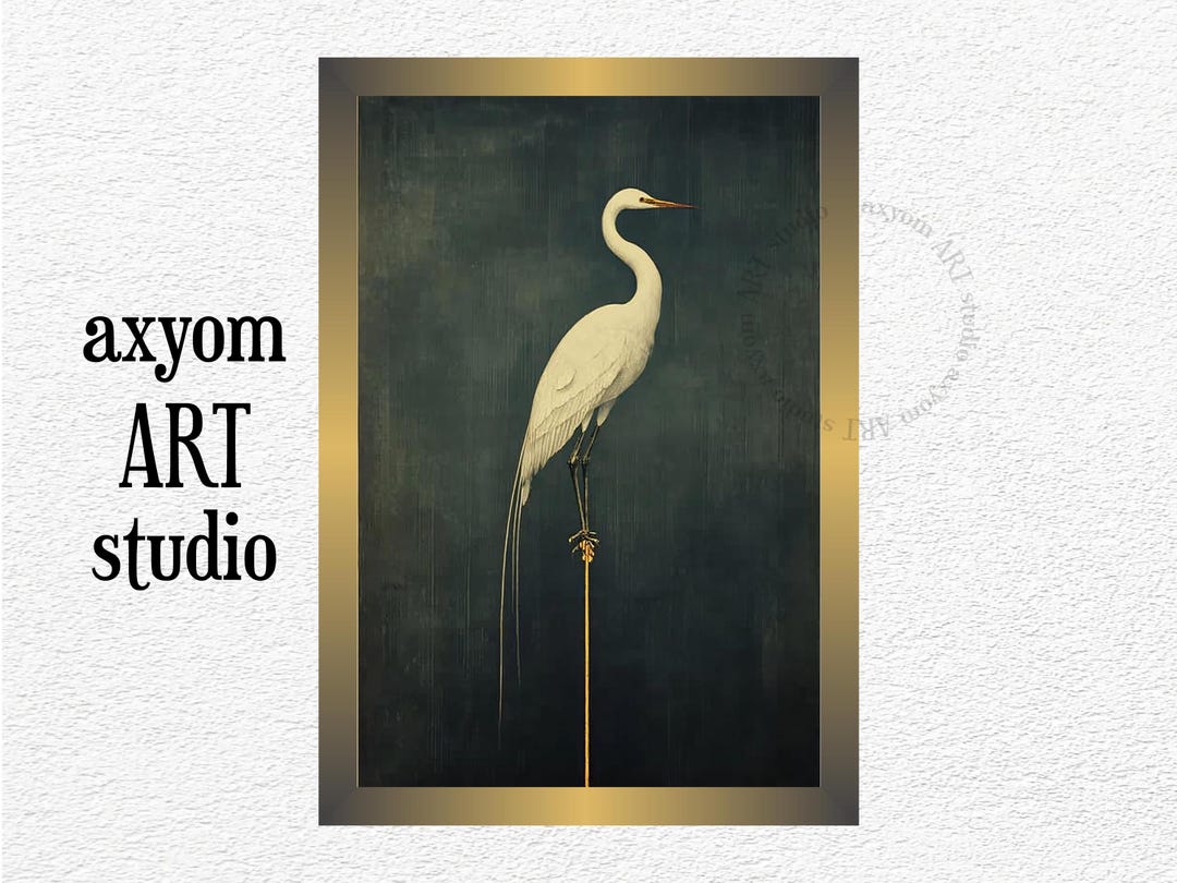 Vintage Crane Poster, Crane Wall Art, Vintage Wall Decor, Unique Home ...