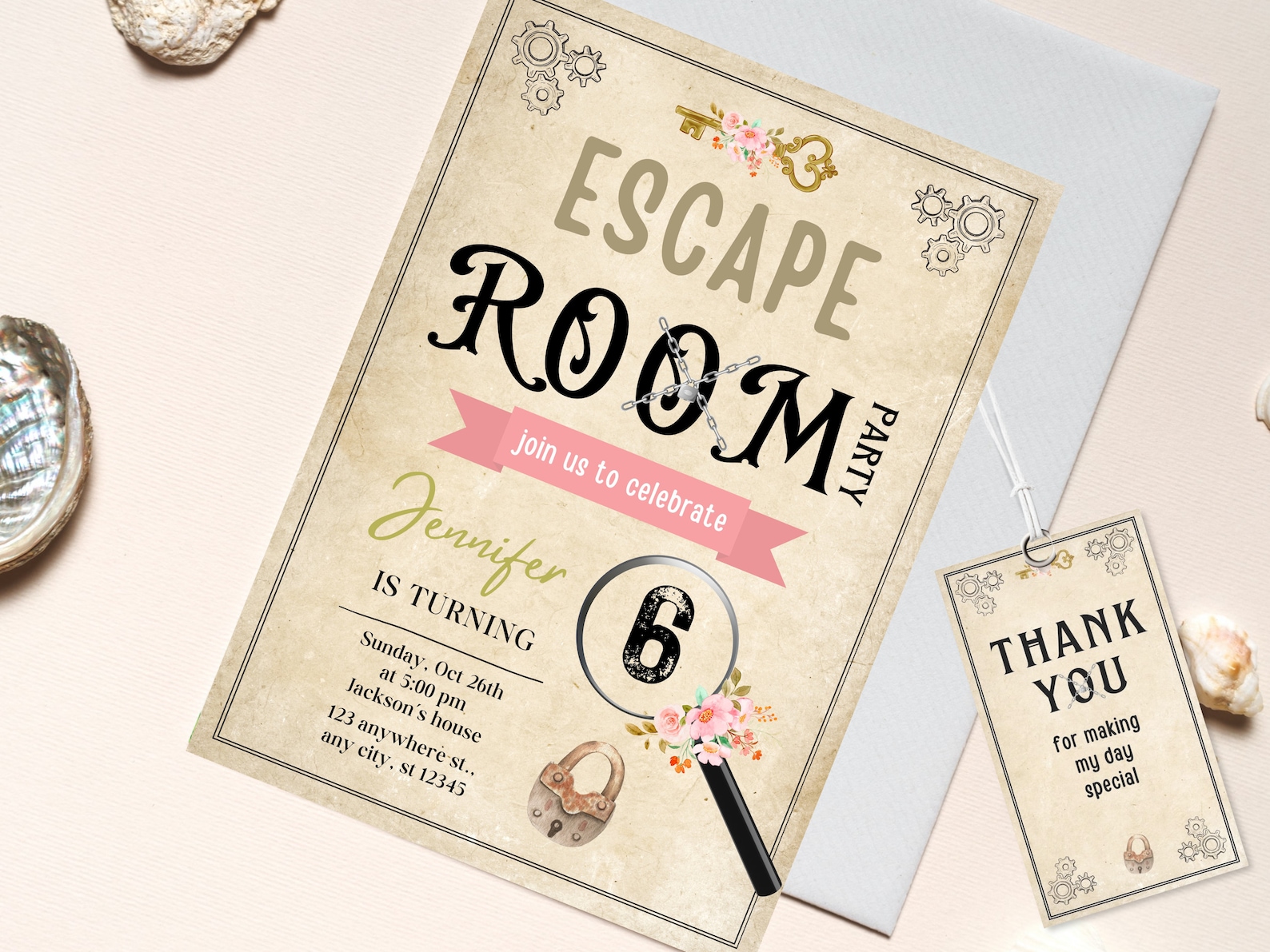Escape Room Birthday Invitation Template, Customizable Party Invite ...