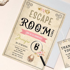 Escape Room Birthday Invitation Template, Customizable Party Invite ...