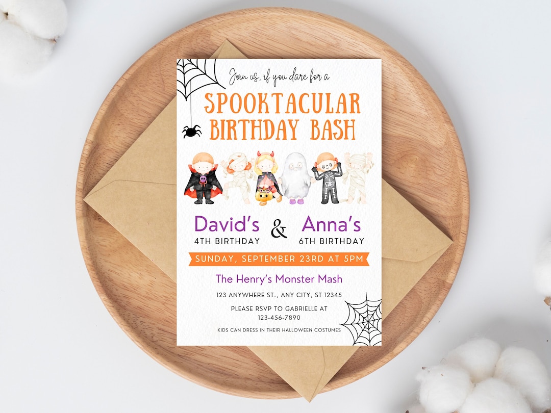 Spooktacular Birthday Invitation Template, Ghost Theme (instant ...