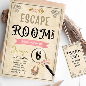 Escape Room Birthday Invitation Template, Customizable Party Invite ...