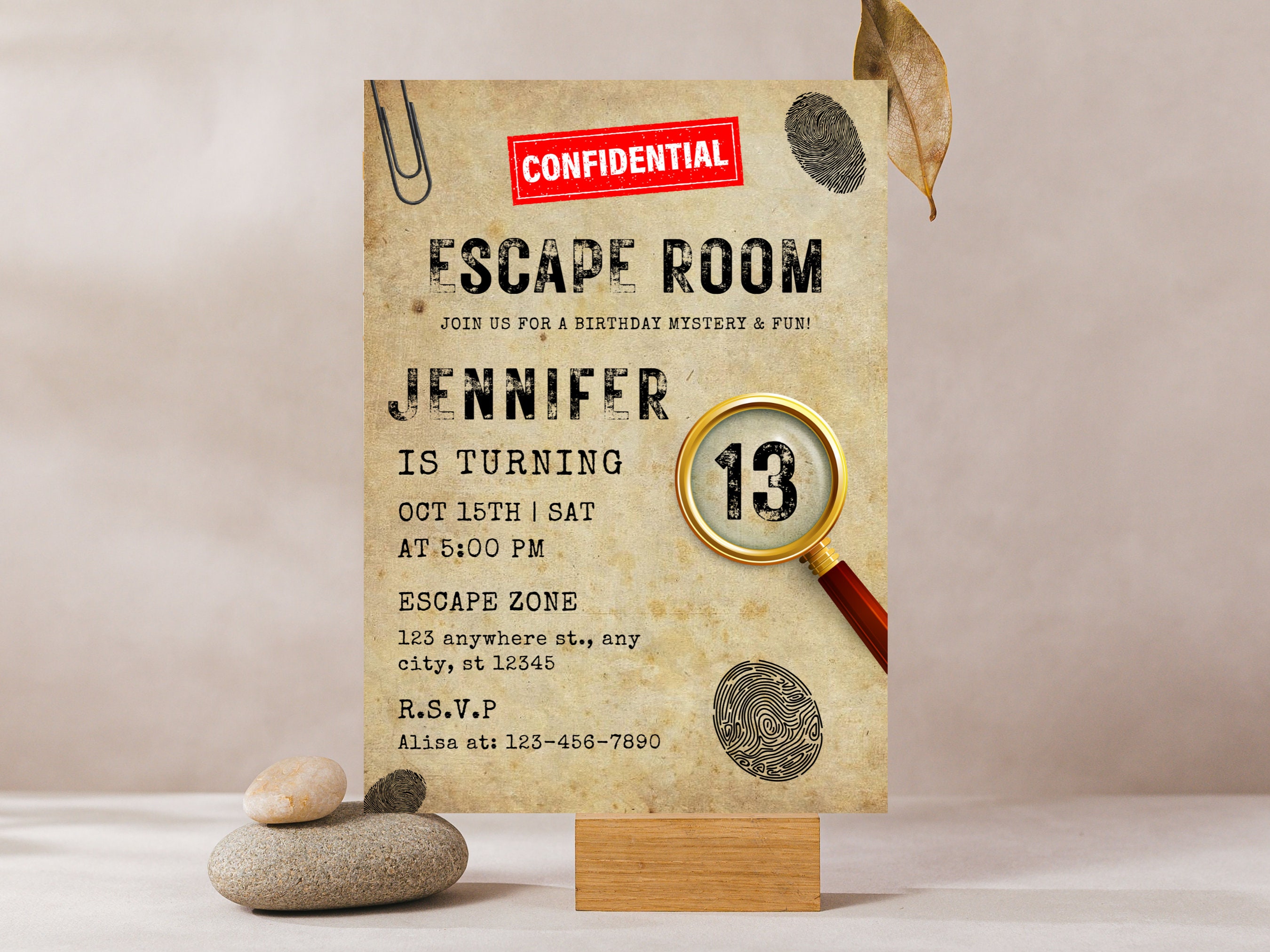 Escape Room Birthday Invitation Template, Editable Mystery Party (PDF ...
