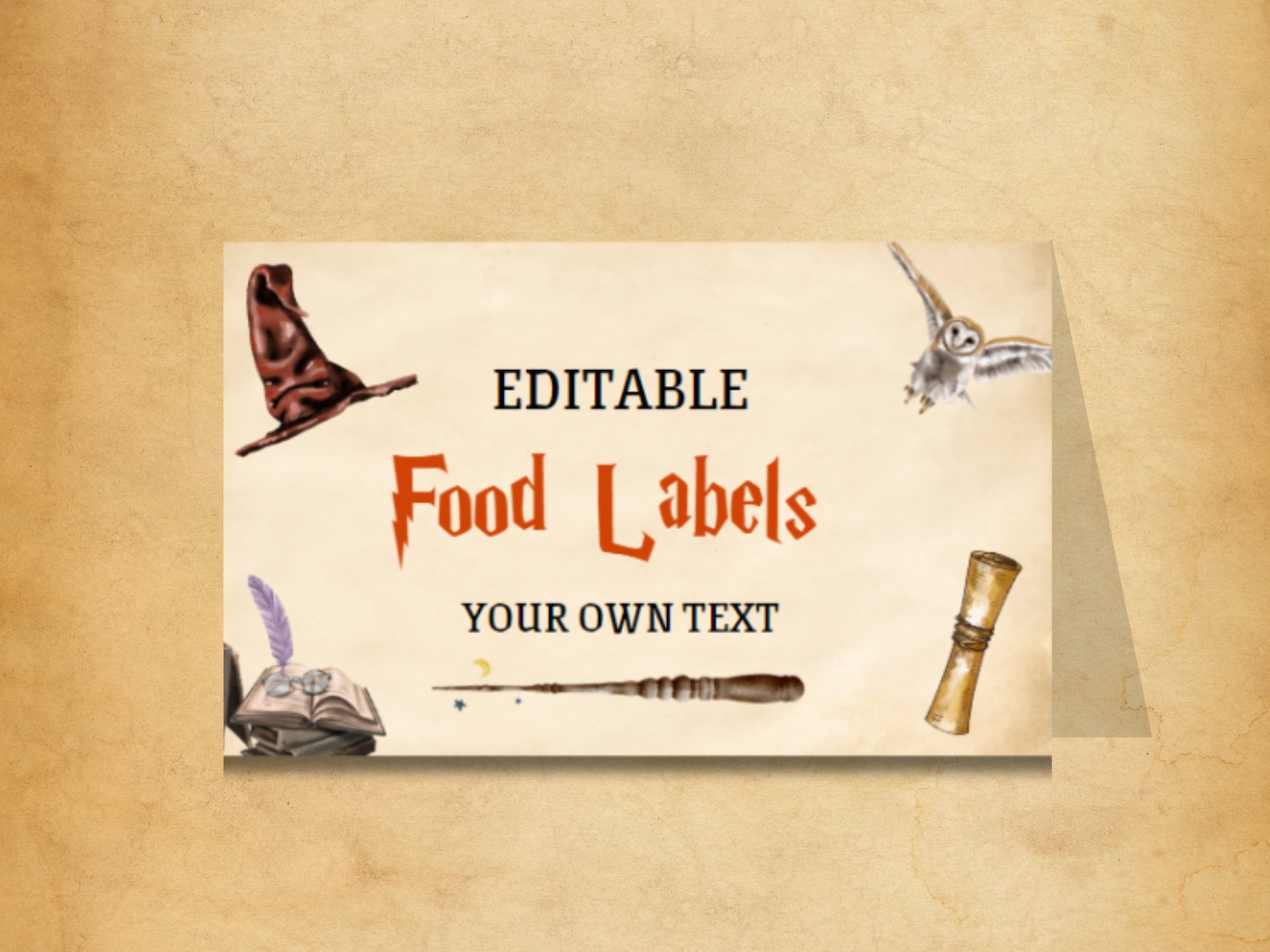 Wizard Birthday Party Food Label Template, Magic School Tented Food ...