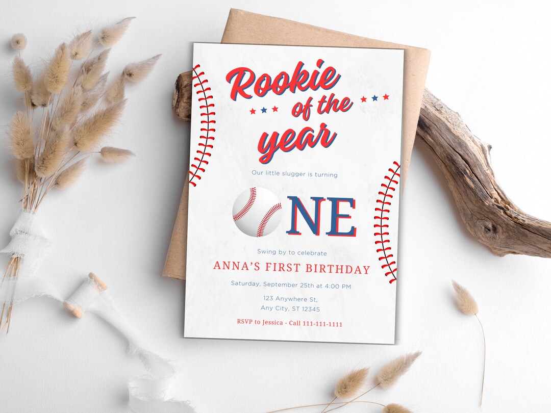 Editable Baseball Birthday Party Invitation, It's Game Time Invitation ...