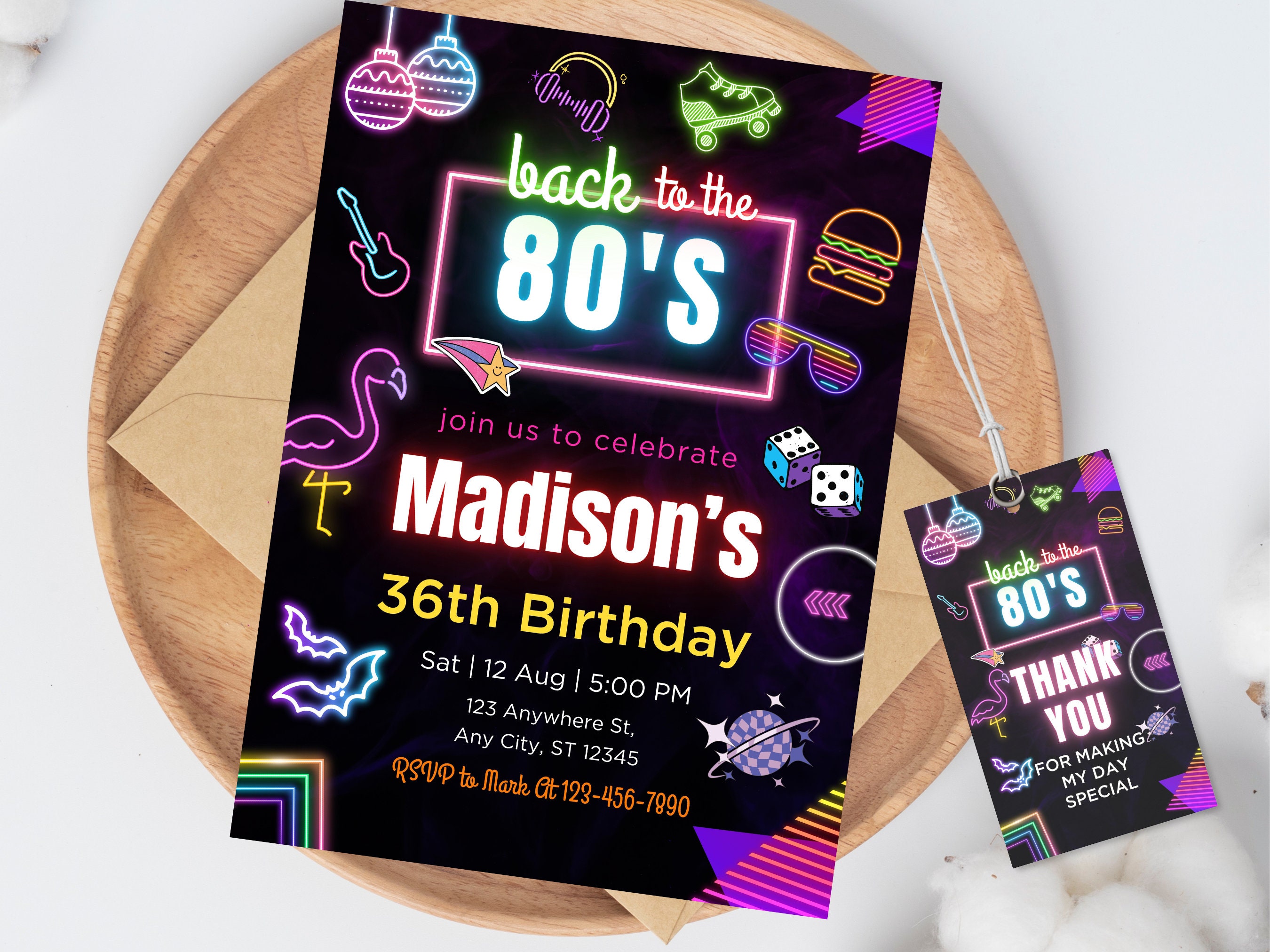 Editable 80s Party Invitation Back to the 80s Throwback - Etsy