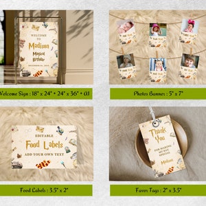 Editable Wizard Birthday Party Bundle, Wizard Birthday Invitation ...