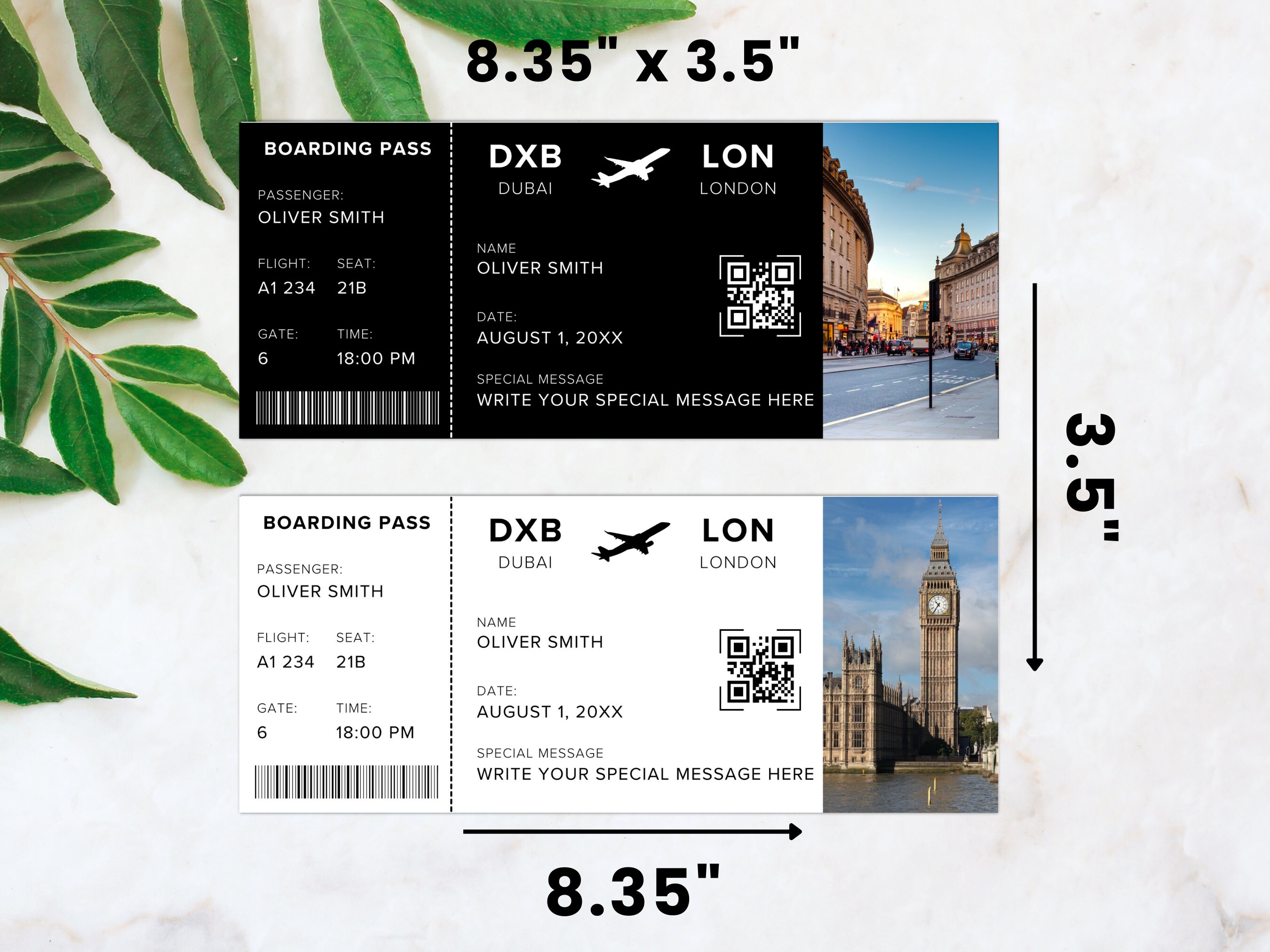 Editable Boarding Pass Canva Template, Printable Airline Ticket ...