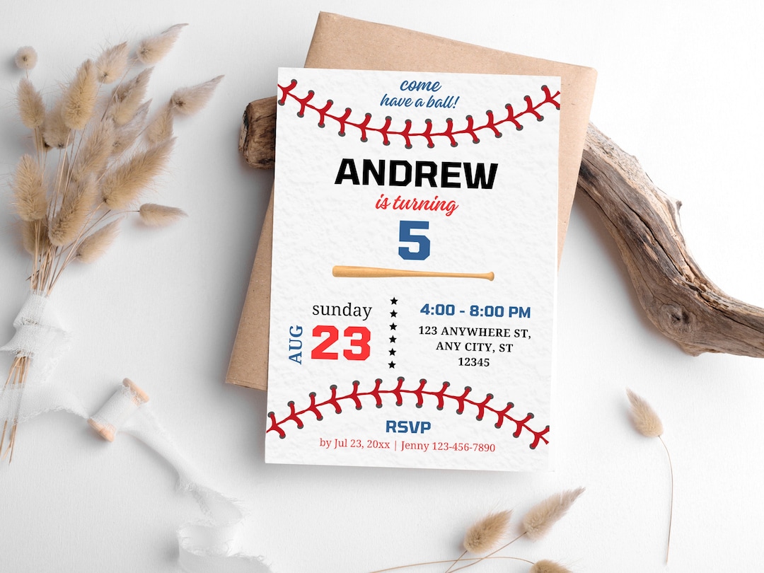 Editable Baseball Birthday Party Invitation It's Game - Etsy