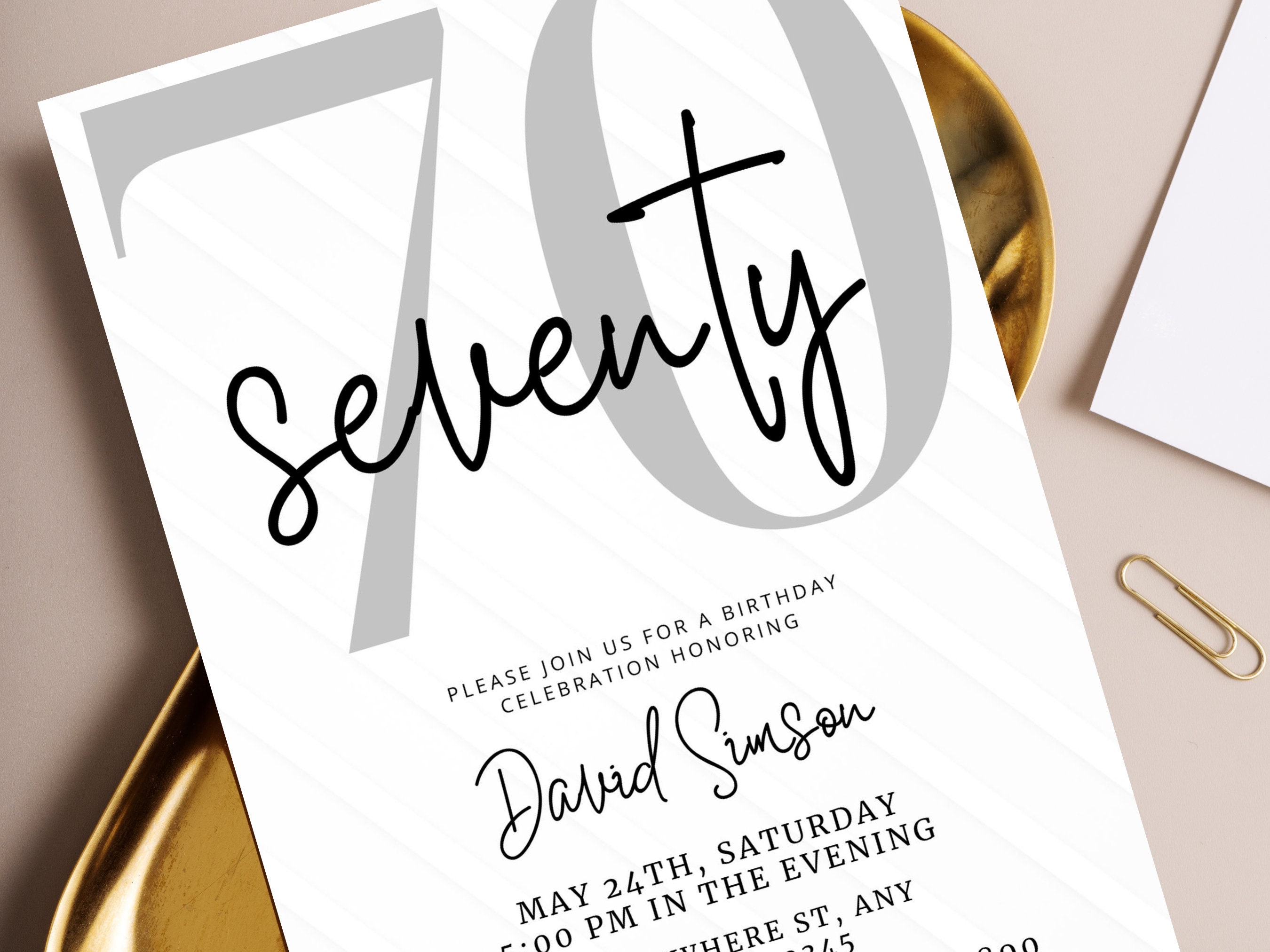 70th Birthday Invitation Template, 70th Birthday Invitation Template ...