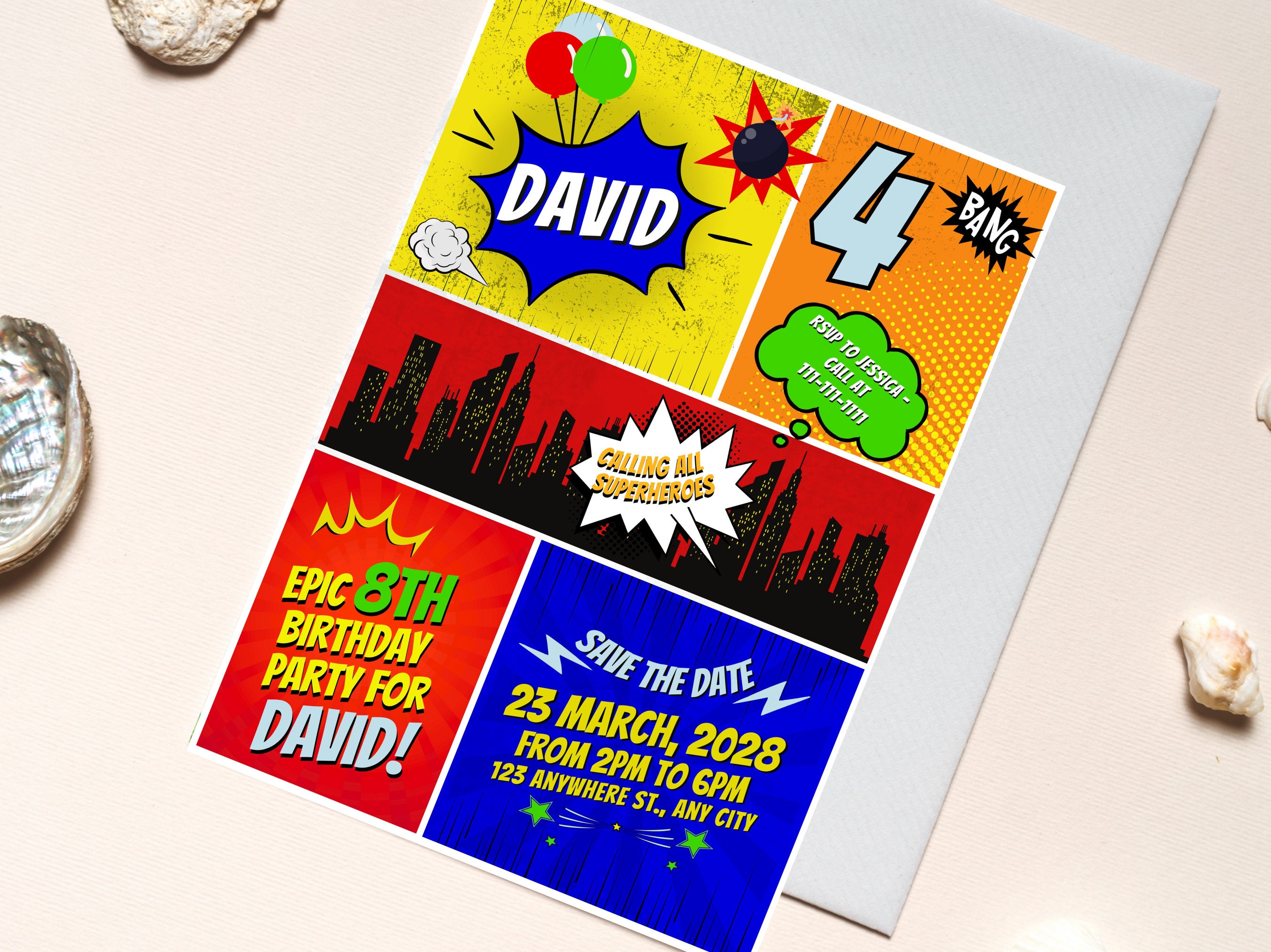 Editable Superheroes Birthday Invitation Superheroes Party - Etsy