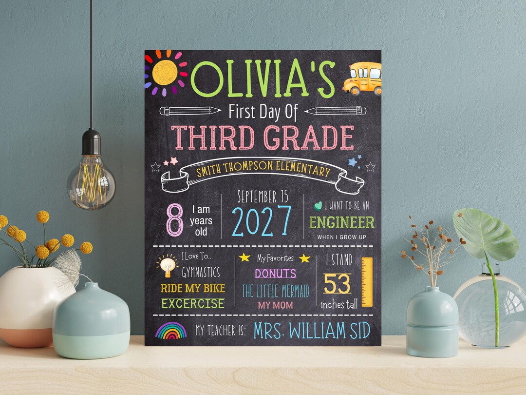 Editable Chalkboard Back to School Sign Template (digital Download) - Etsy