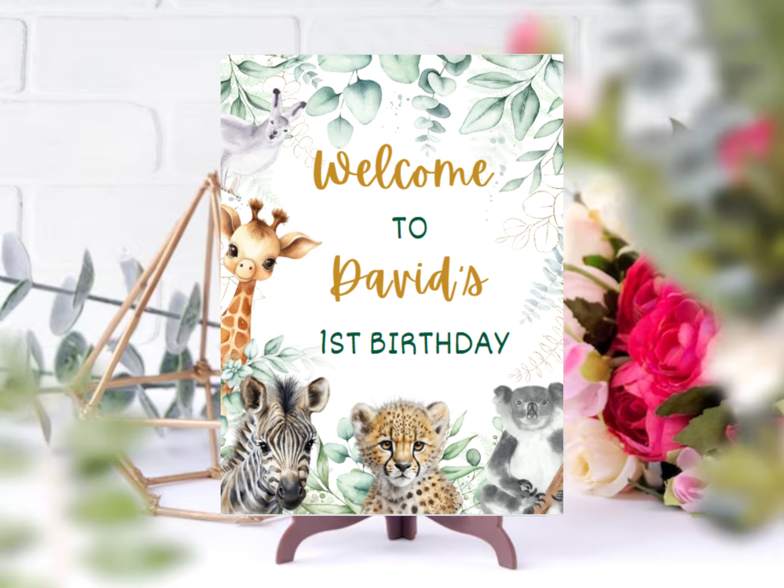 EDITABLE Safari Birthday Welcome Sign Safari Birthday Party - Etsy