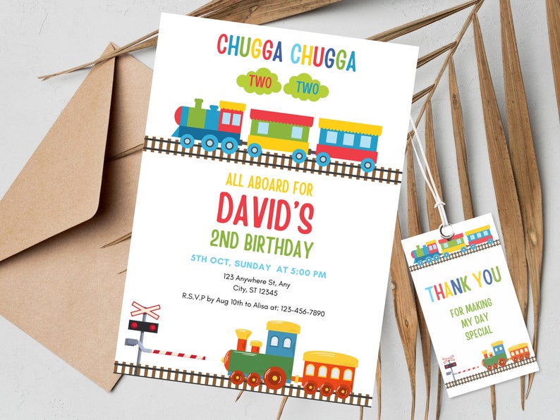 Editable Train 2nd Birthday Invitation Template (digital Download) - Etsy