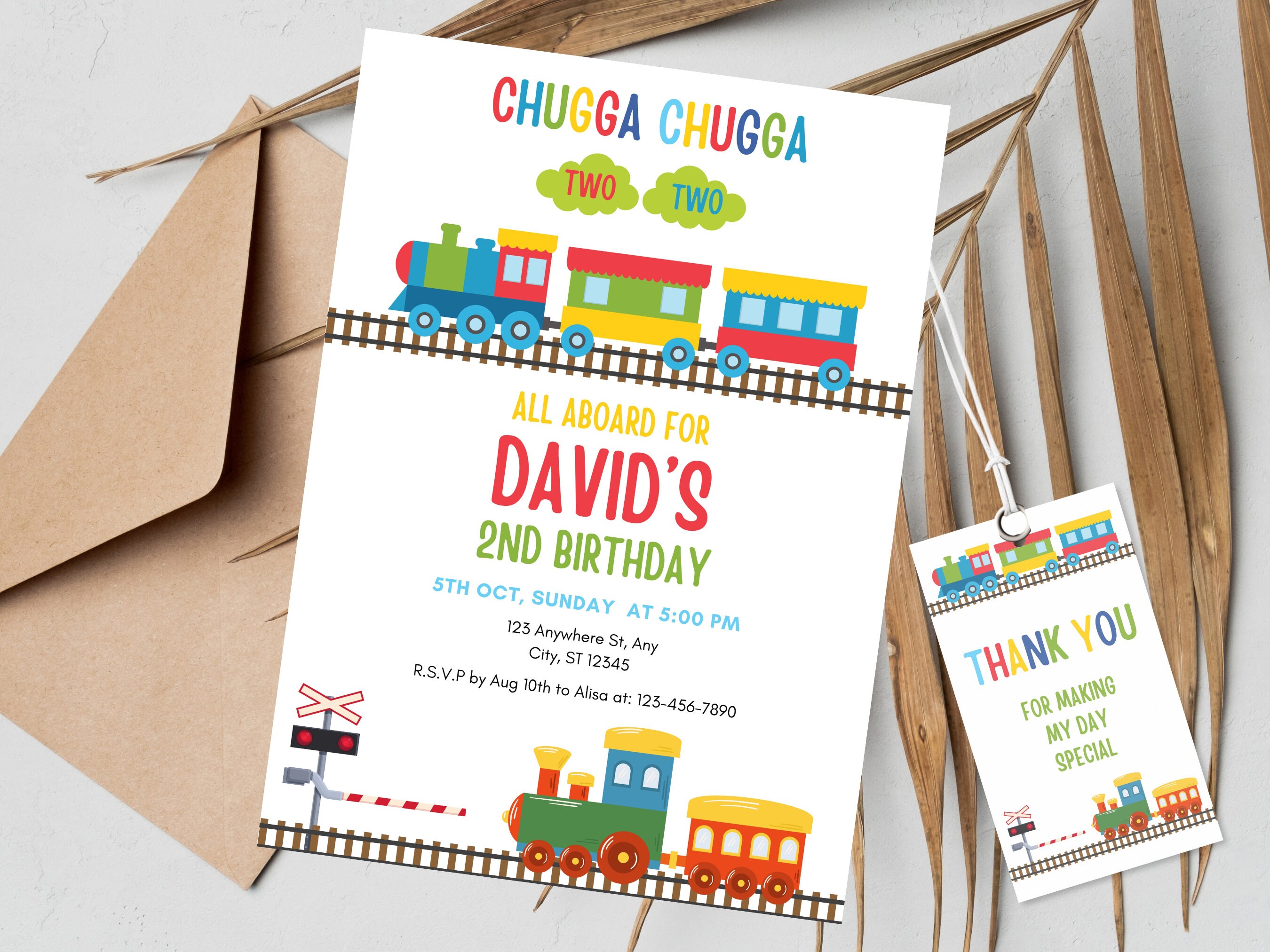 Editable Train Birthday Invitation Template, Train Second Birthday ...