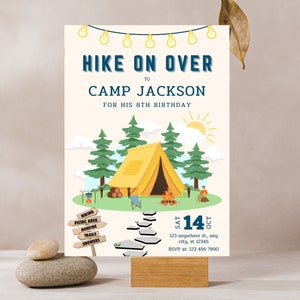 Camping Birthday Invitation Template, Campout Party (digital Download ...