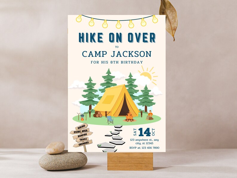 Camping Birthday Invitation Template, Campout Party (digital Download ...