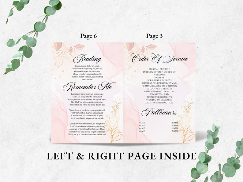 Editable Funeral Program Template, Obituary Template for Women 8 Page ...