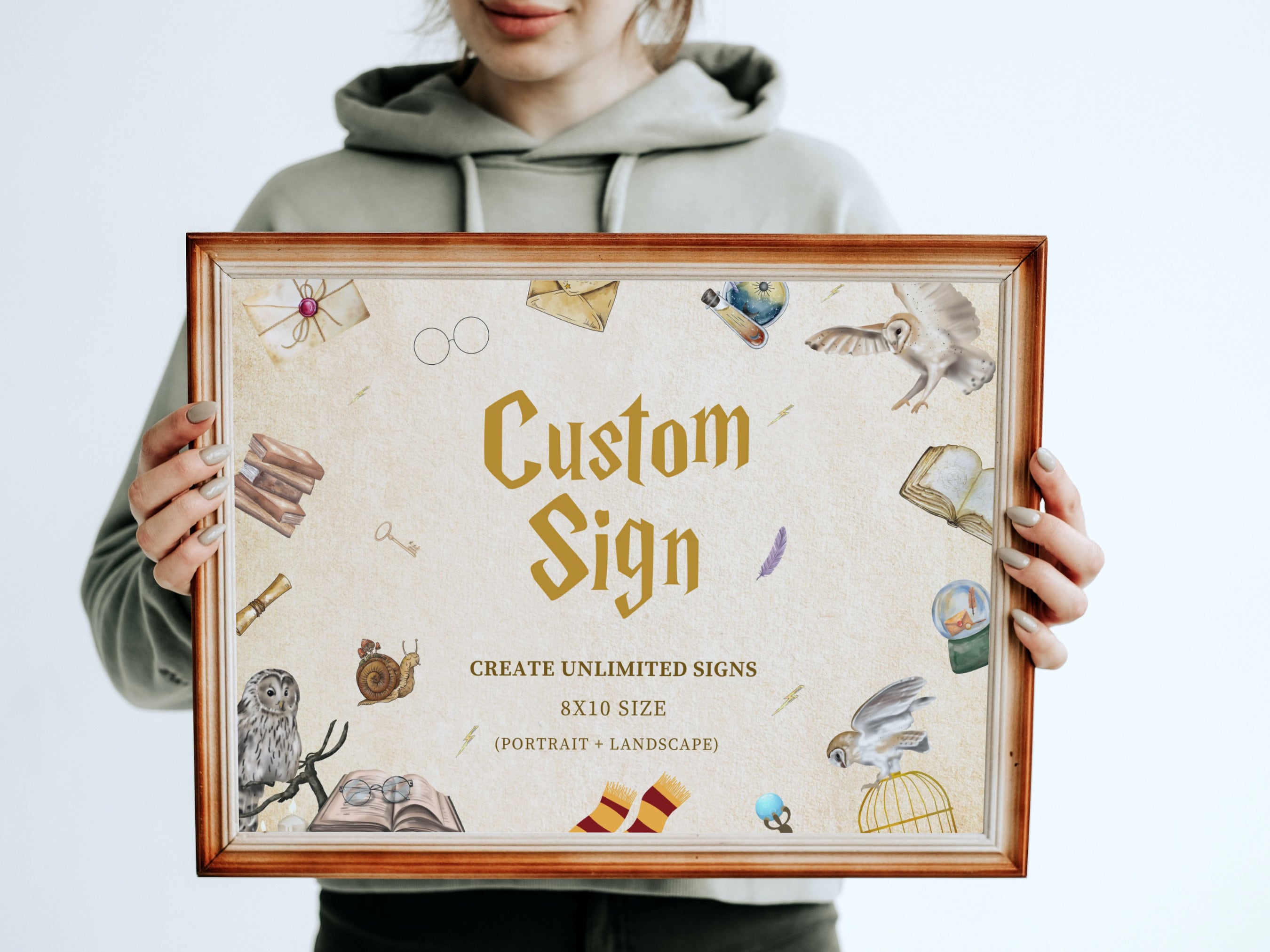 Editable Wizard Custom Sign Potrait, Wizard Birthday Sign, Instant ...