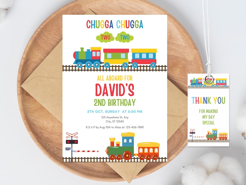 Editable Train Birthday Invitation Template, Train Second Birthday ...
