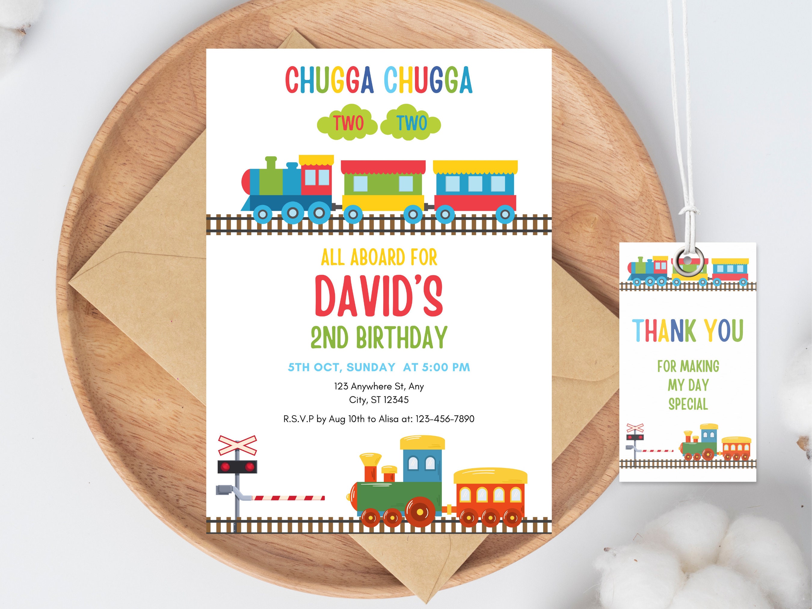 Editable Train Birthday Invitation Template, Train Second Birthday ...
