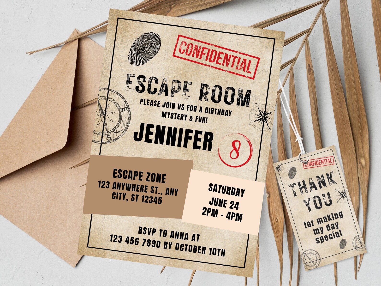 Escape Room Birthday Invitation Template, Editable Escape Room Party ...